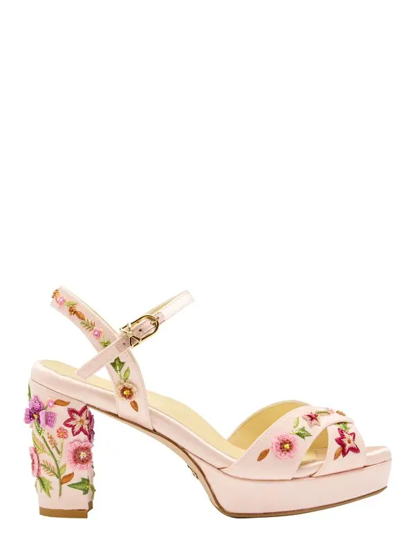Sarah Flint Perfect Crossover Platform 80 - Pink Floral Satin