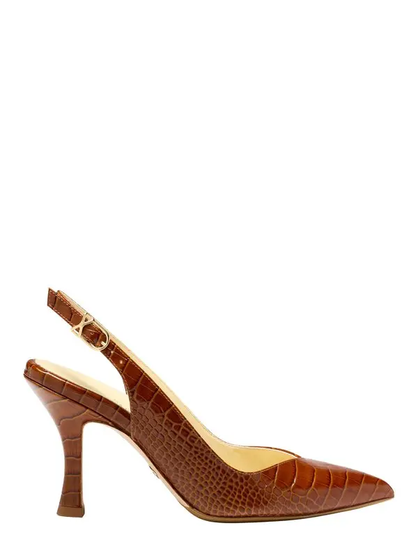 Sarah Flint Perfect Sling 85 - Cognac Croc Embossed Calf