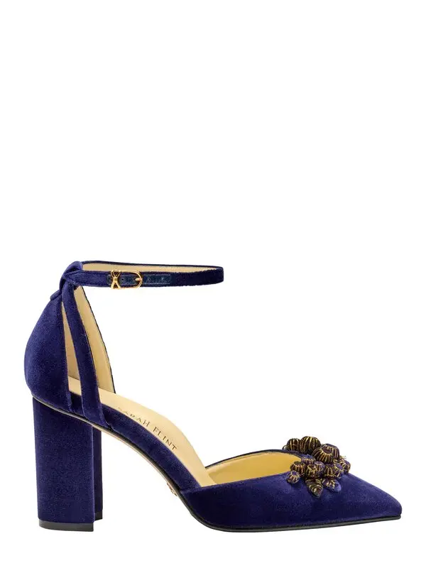 Sarah Flint Perfect Jean 85 Pumps - Midnight Blue Velvet