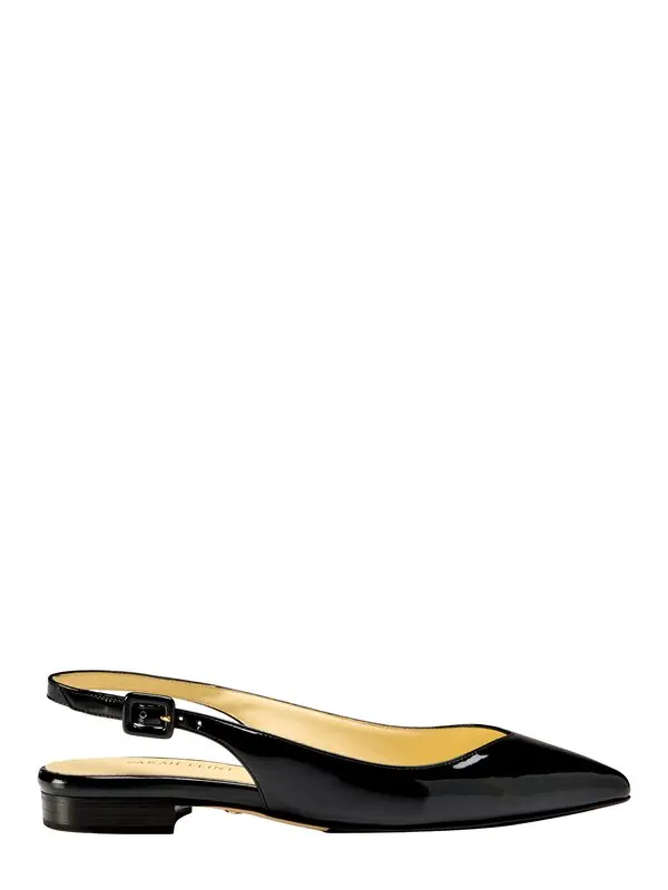 Sarah Flint Stella Slingback Flats - Black Patent