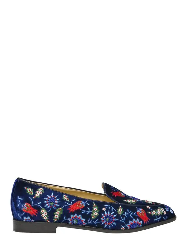 Sarah Flint Judy Loafer - Sapphire Floral Printed Silk And