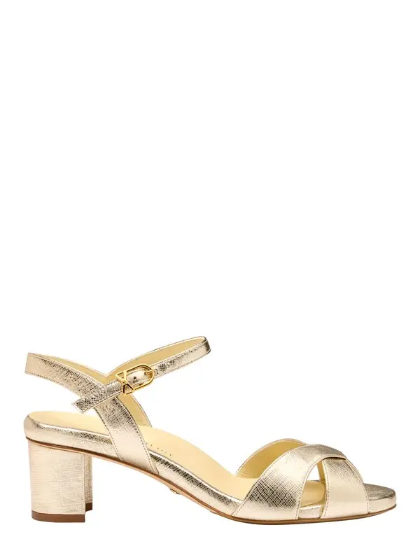 Sarah Flint Perfect Crossover Sandal 50 - Gold Saffiano