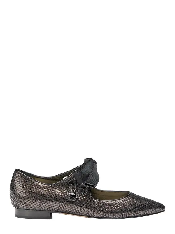 Sarah Flint Lowry Dressy Flat - Black Shimmer Leather