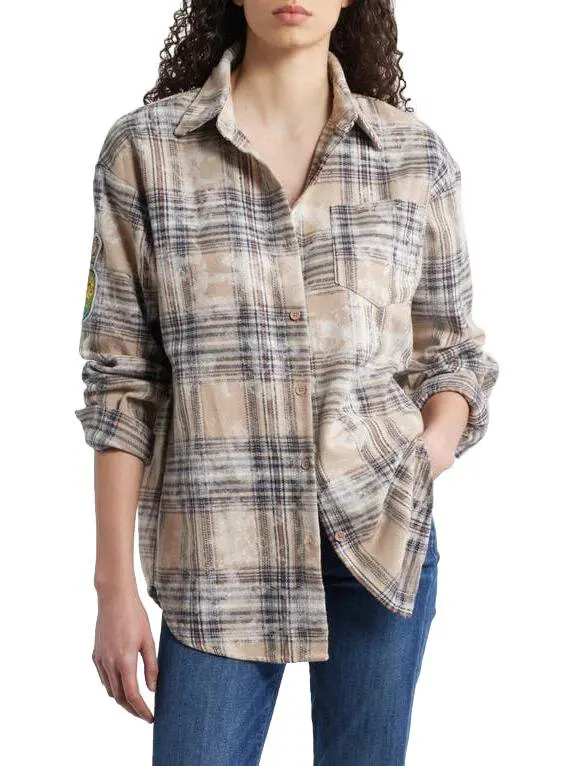 NIKKI LUND Plaid Button-up Shirt - Gray