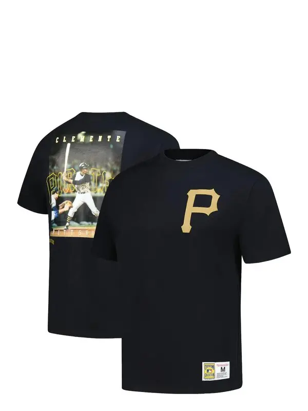 Mitchell & Ness Roberto Clemente Pittsburgh Pirates Legends Collection Vintage Logo T-shirt - Black