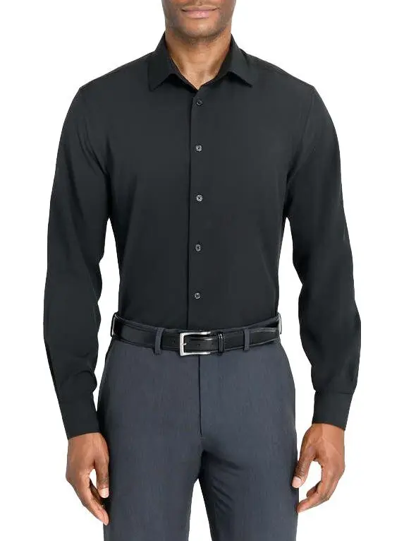 W.R.K Slim Fit Solid Performance Dress Shirt - Black