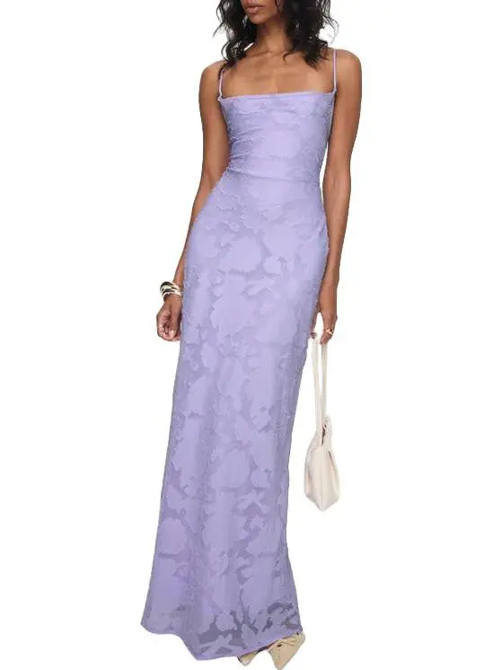 Princess Polly Celena Floral Burnout Maxi Dress - Lilac Burnout