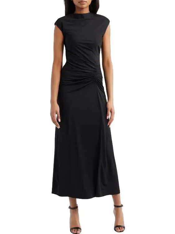 NIKKI LUND Milou Ruched Maxi Dress - Black