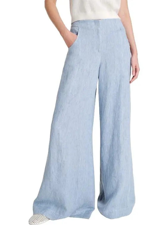 TWP Hemp Wide-leg Trousers - Light Indigo