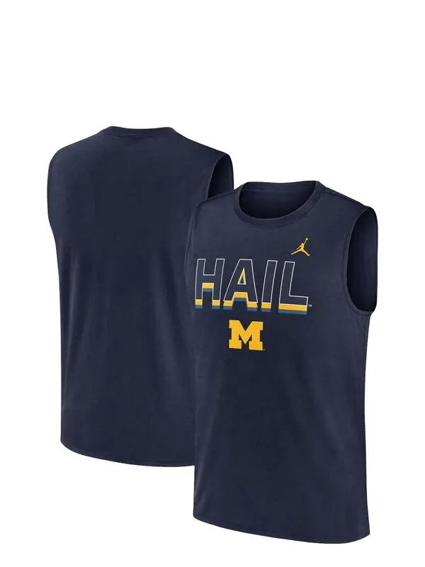 JORDAN BRAND Michigan Wolverines Primetime Tricode Performance Muscle Tank Top - Navy