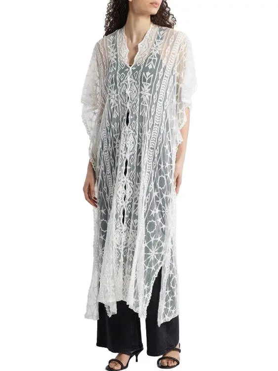 NIKKI LUND Augustina Sheer Caftan - Ivory