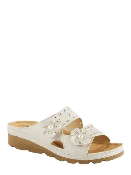 SPRING STEP SHOES Pamola Wedge Slide Sandal - Beige
