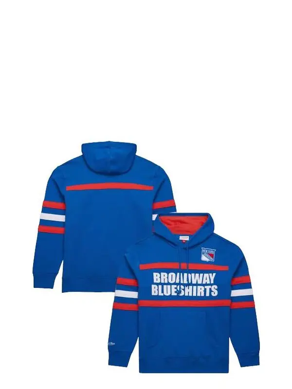 Mitchell & Ness New York Rangers Slogan Pullover Hoodie - Blue