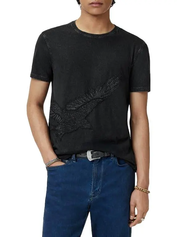 John Varvatos Eagle Embroidered Organic Cotton T-shirt - Black