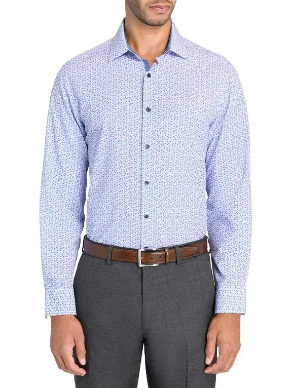 W.R.K Slim Fit Micro Floral Performance Dress Shirt - Lilac