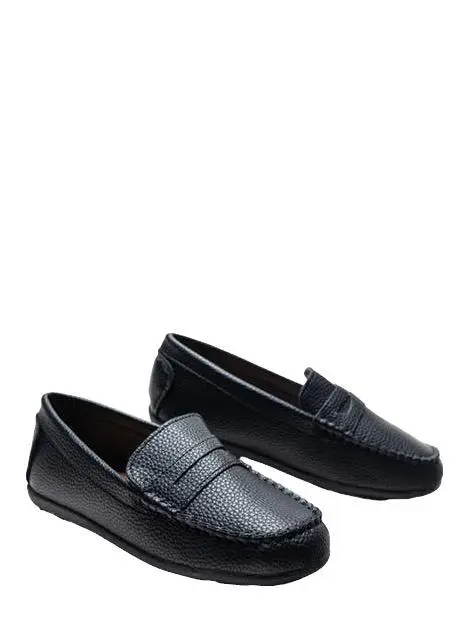 MOUSTACHE Leather Penny Loafers - Black