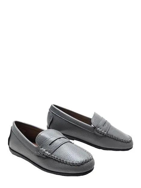 MOUSTACHE Leather Penny Loafers - Gray