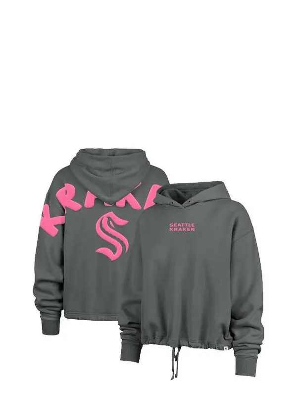 '47 47 Seattle Kraken Bright Side Venice Cropped Pullover Hoodie - Gray