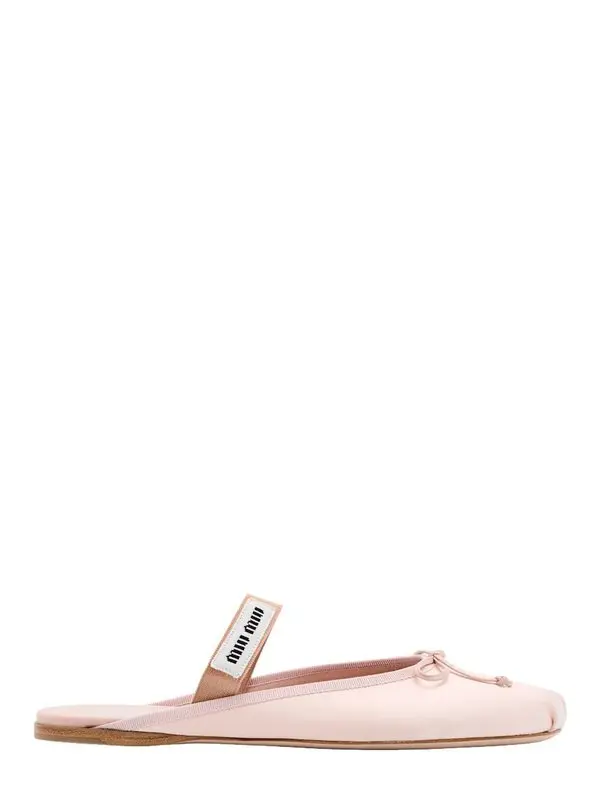 Miu Miu Satin Mary Jane Ballerina Mules - Orchidea
