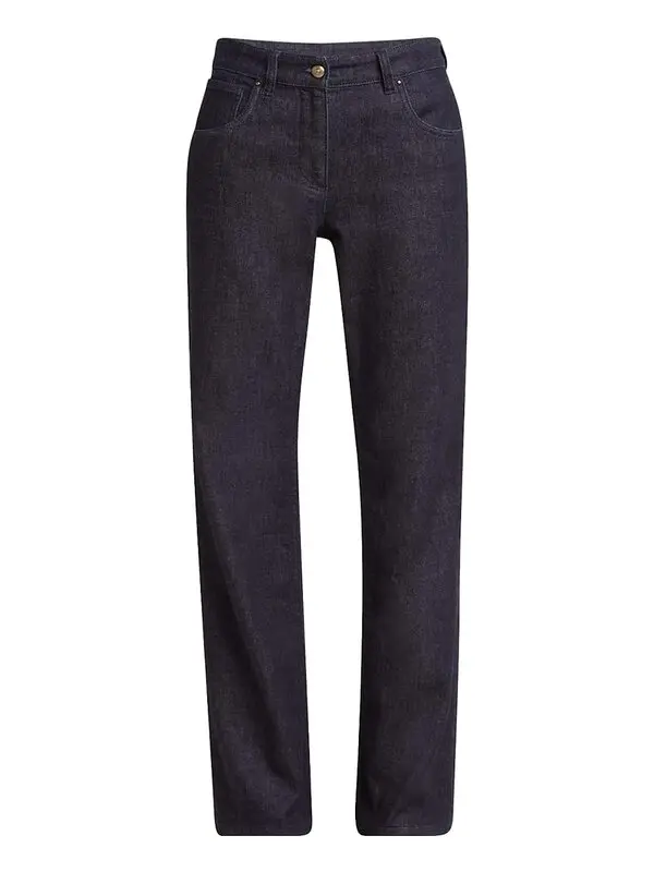 Giorgio Armani Cotton-cashmere Denim Straight-leg Trousers - Solid Lightpastel B