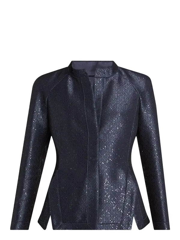 Giorgio Armani Sequin Jacquard Evening Jacket - Navy