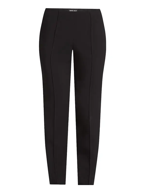 Giorgio Armani Pintuck Slim-leg Cady Trousers - Solid Black