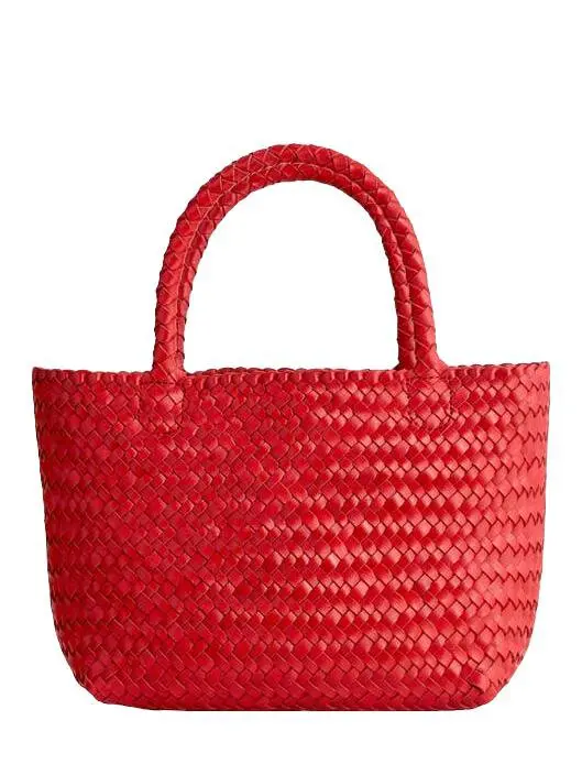 Madewell Handwoven Leather Mini Tote - Festival Red