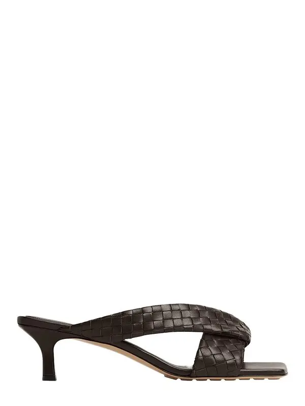 Bottega Veneta Riva Micro Woven Nappa Leather Kitten-heel Sandals - New Ice