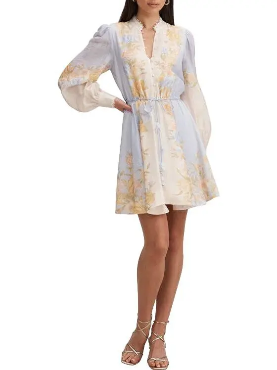 EVER NEW Shyla Floral Long Sleeve Dress - Blue Mercia Floral
