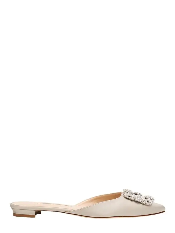 Manolo Blahnik Hangisi Satin Ballerina Flats - Gray