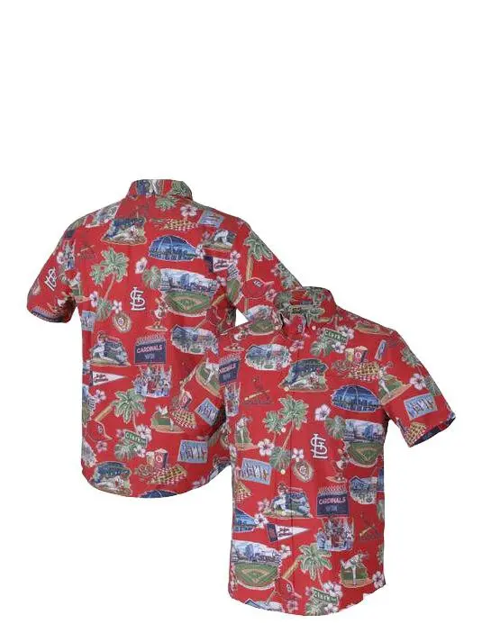Reyn Spooner St. Louis Cardinals Scenic Tri-blend Performance Button-up Top - Red