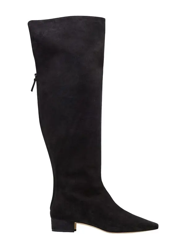 Manolo Blahnik Gore Suede Knee Boots - Black