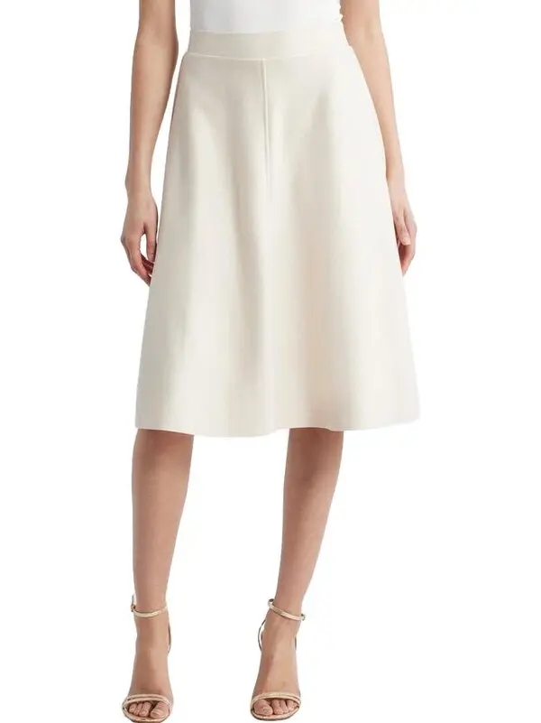 NIKKI LUND Cecilia Faux Suede A-line Skirt - Ivory