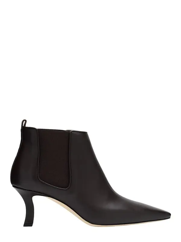 Manolo Blahnik Dildalta Leather Booties - Dark Brown