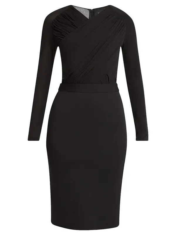 Giorgio Armani Ruched Jersey Midi Dress - Black