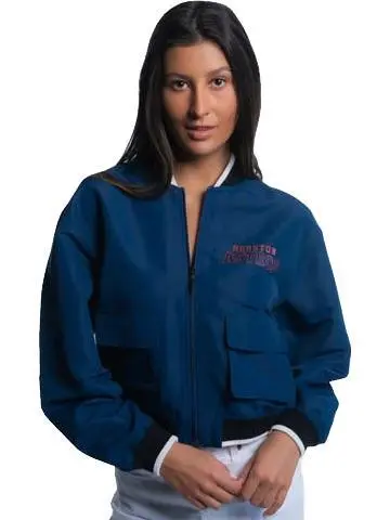 LUSSO Houston Astros Paisley Cropped Full-zip Jacket - Navy