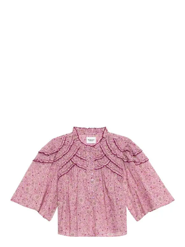 MARANT ETOILE Carmen Tapestry Pattern Top - Pink