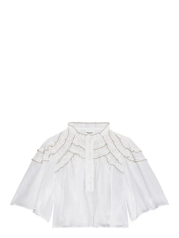 MARANT ETOILE Carmen Tapestry Pattern Top - White