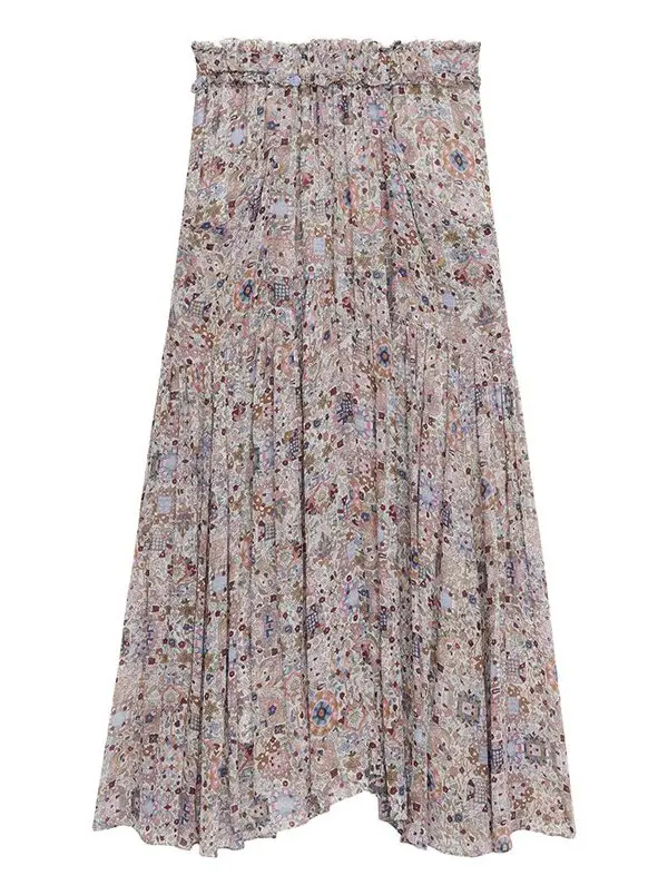 MARANT ETOILE Besma Georgette Tapestry Skirt - Ecru