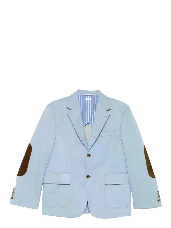 Thom Browne Elbow Patches Denim Blazer - Blue