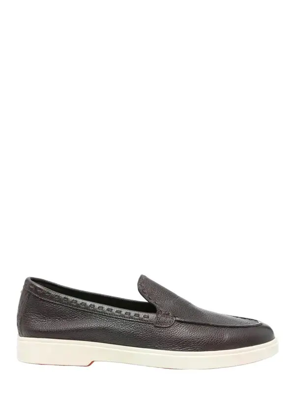 Santoni Leather Loafers - Brown