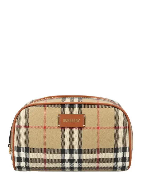 Burberry Check Travel Pouch - Brown