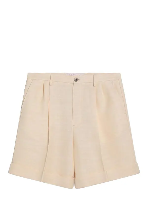 Valentino Garavani Bermuda Shorts With Turn-ups - Beige