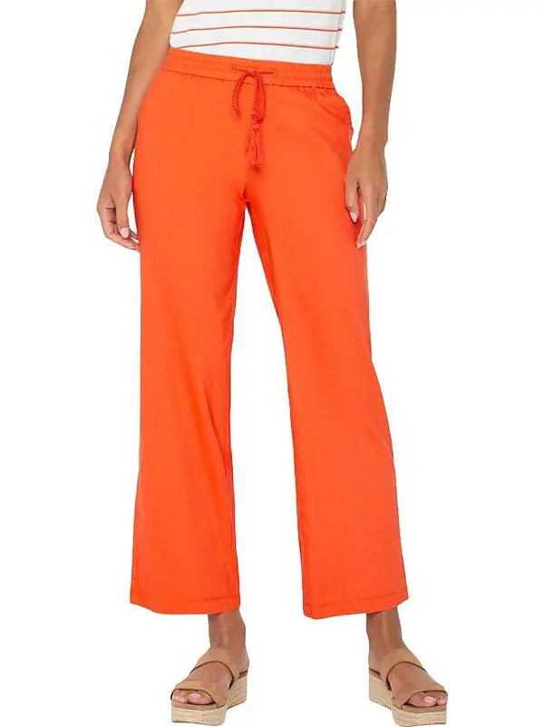 LIVERPOOL Drawstring Wide Leg Pants - Clementine