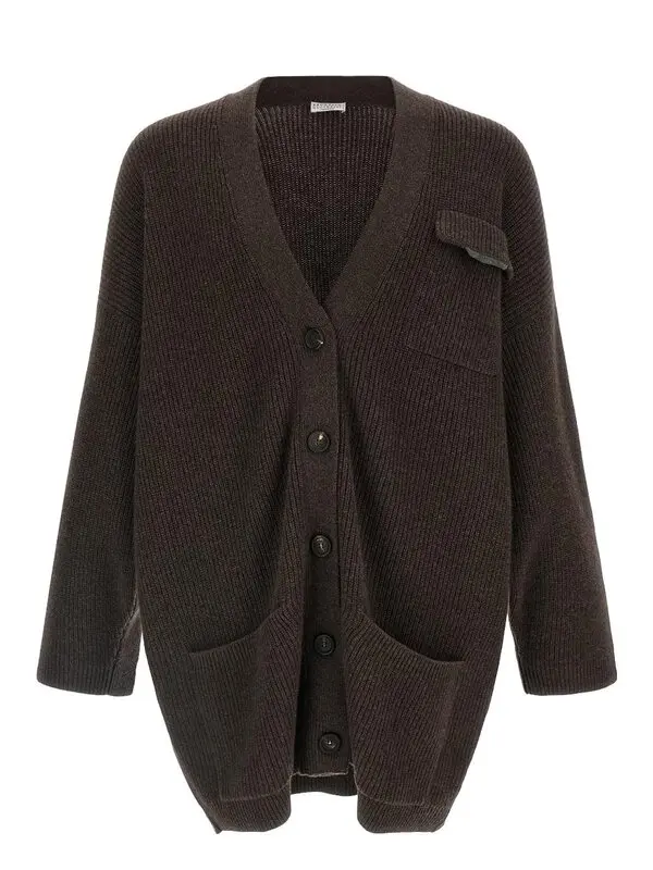 Brunello Cucinelli Cashmere Maxi Cardigan - Brown