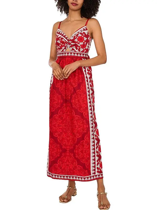 1.State Twist Front Maxi Dress - Goji Berry