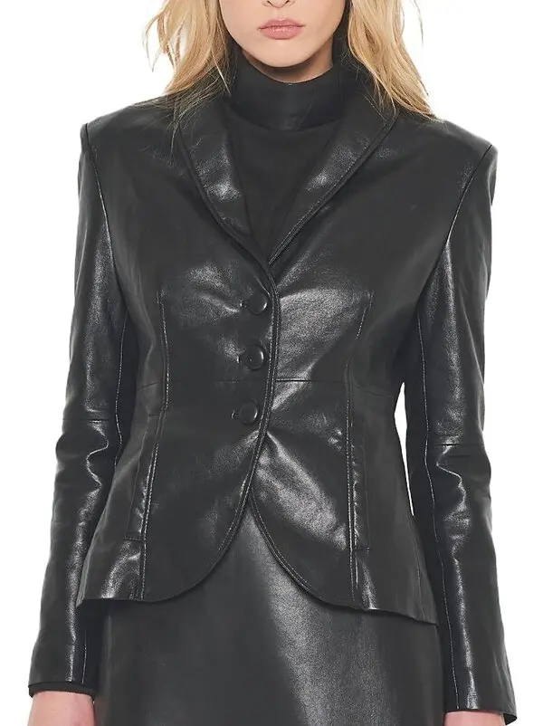 AS By DF Denise Recycled Leather Blazer - Black