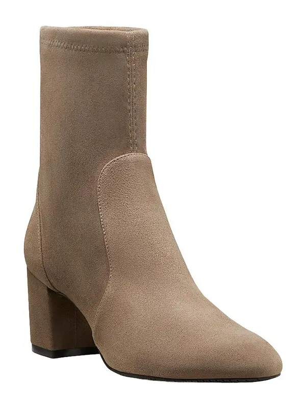 STUART WEITZMAN Yuliana Block Heel Booties - Stone