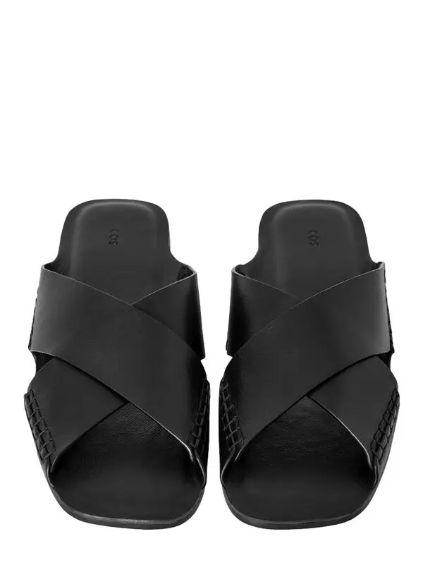 Cos Crossover Leather Sandals - Black