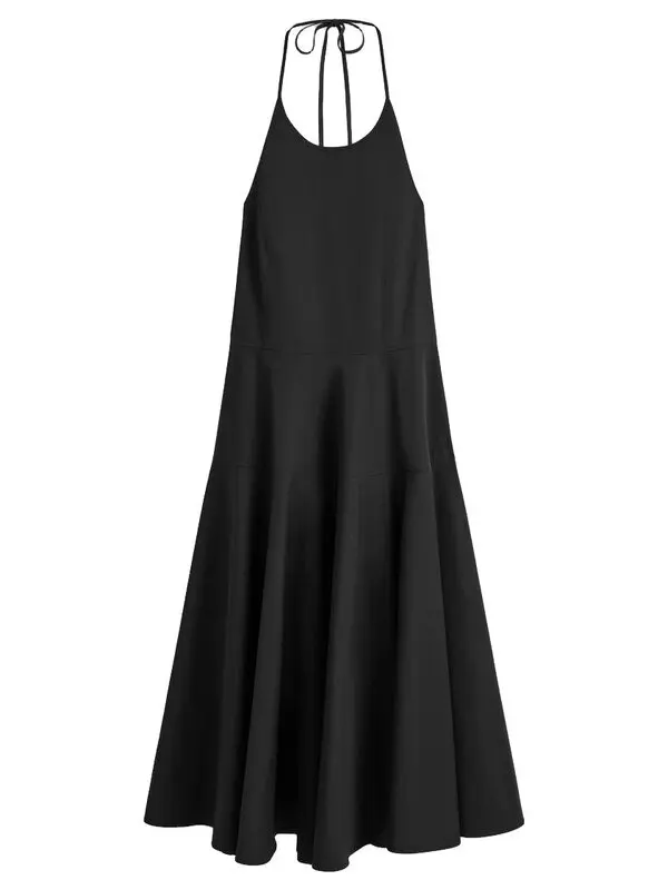 Cos Pima Cotton Halterneck Midi Dress - Black